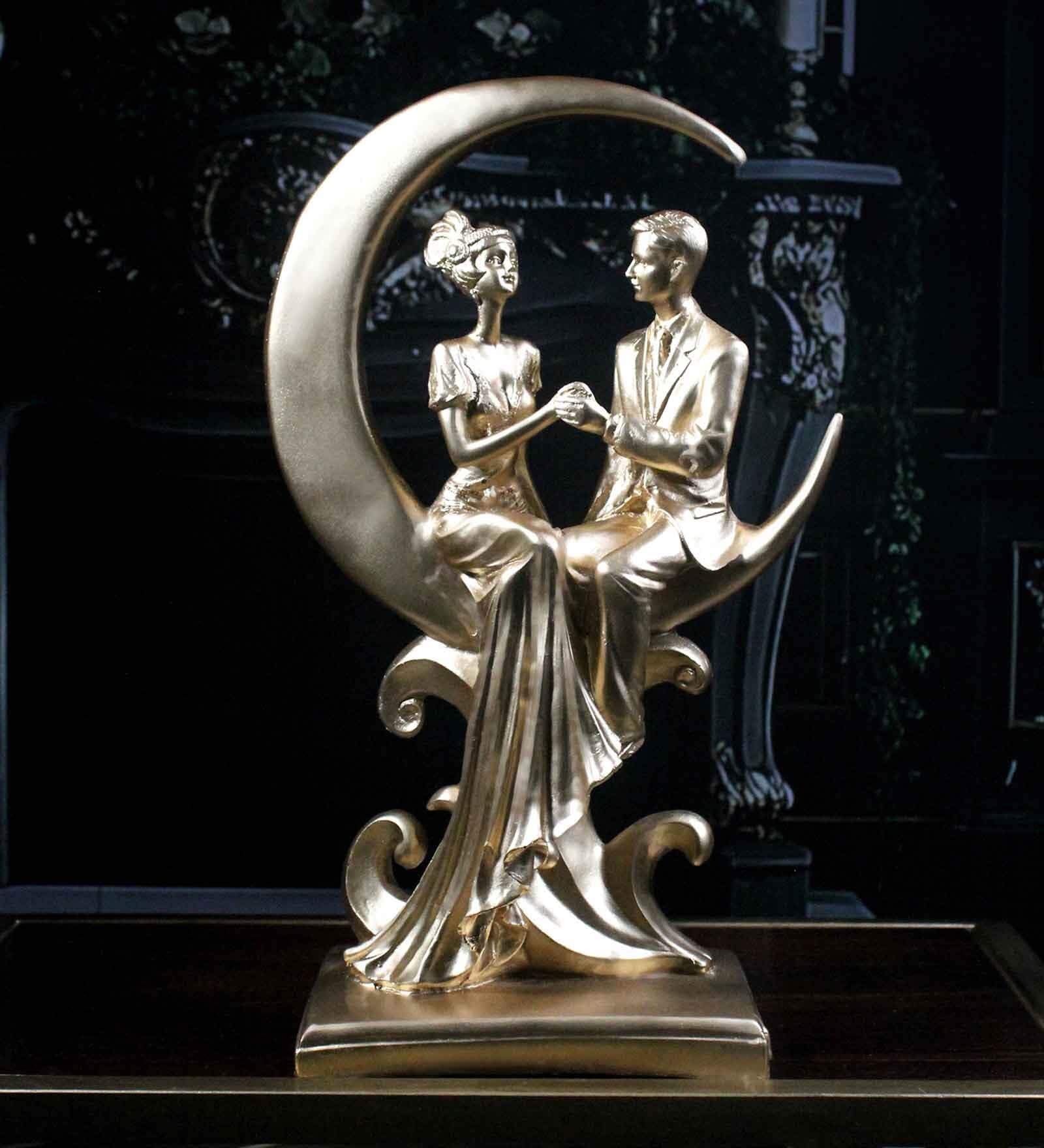 Buy Crescent Serenade Gold Polyresin Figurine at 50% OFF by The White Ink Decor | Pepperfry