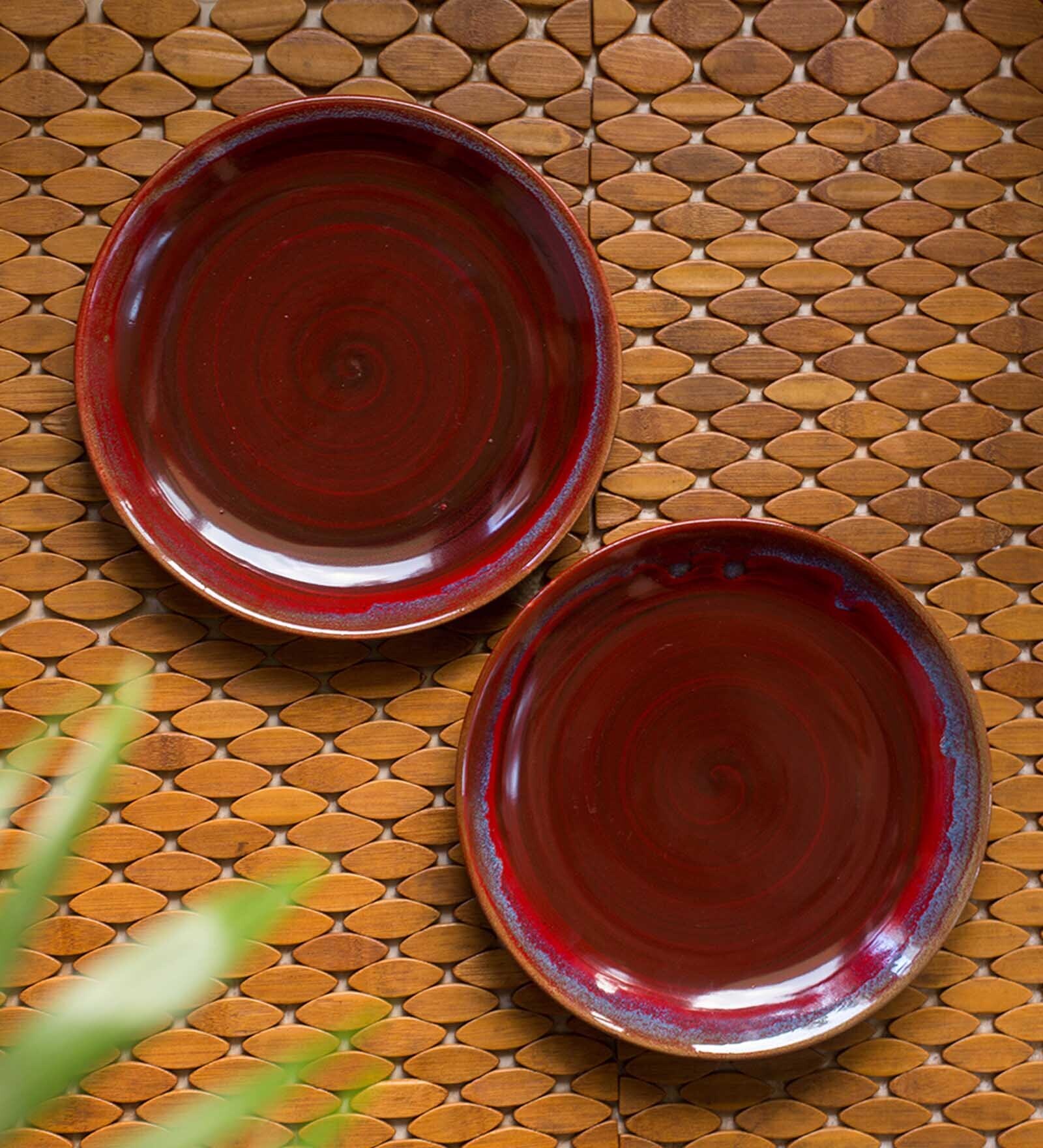 Buy Crimson Frisbee 10 Inch Black Ceramic (Set of 2) Dinner Plate at 48% OFF by ExclusiveLane ...