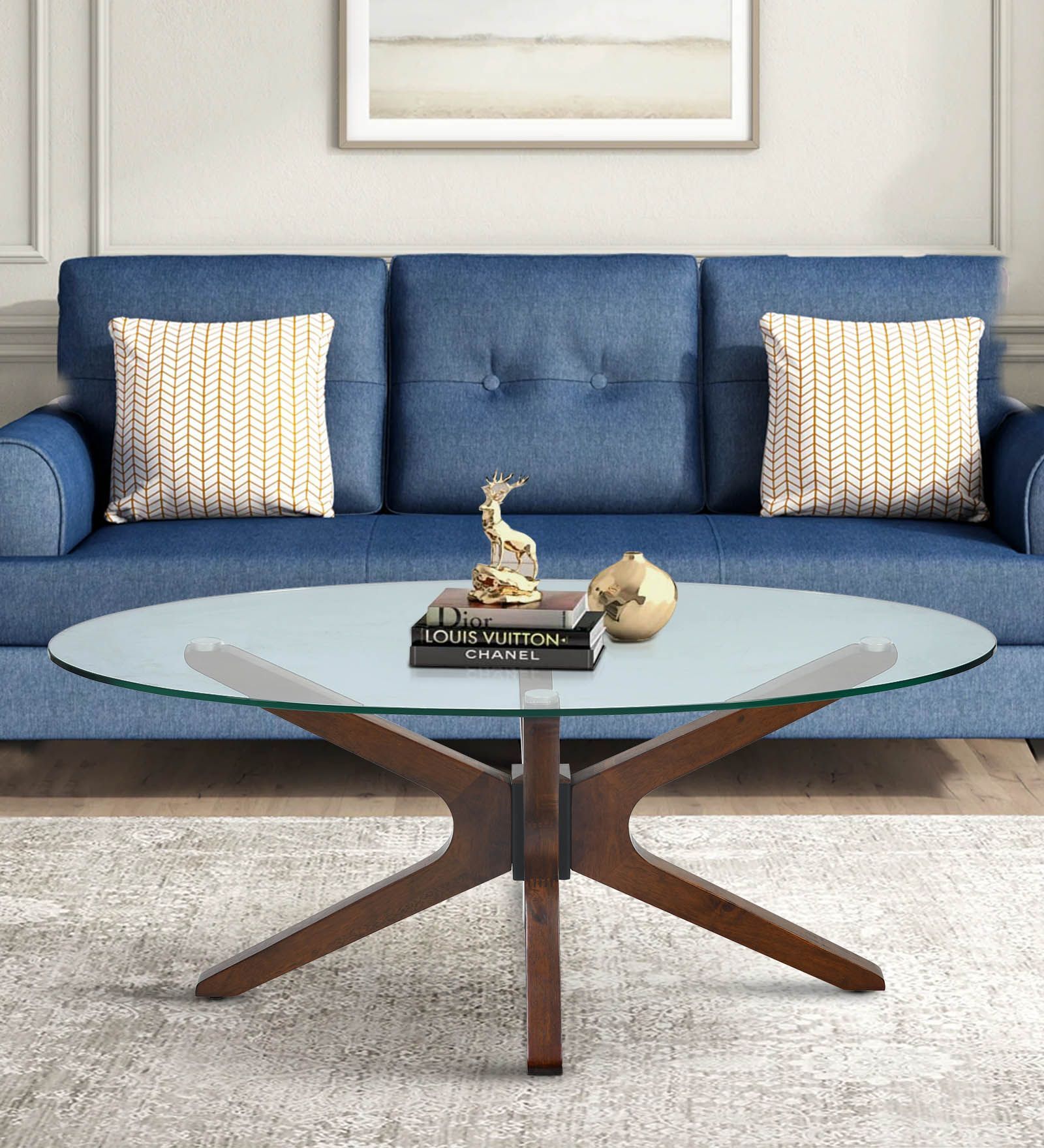 Buy Crossway Glass Coffee Table in Walnut Finish at 42% OFF by @home ...