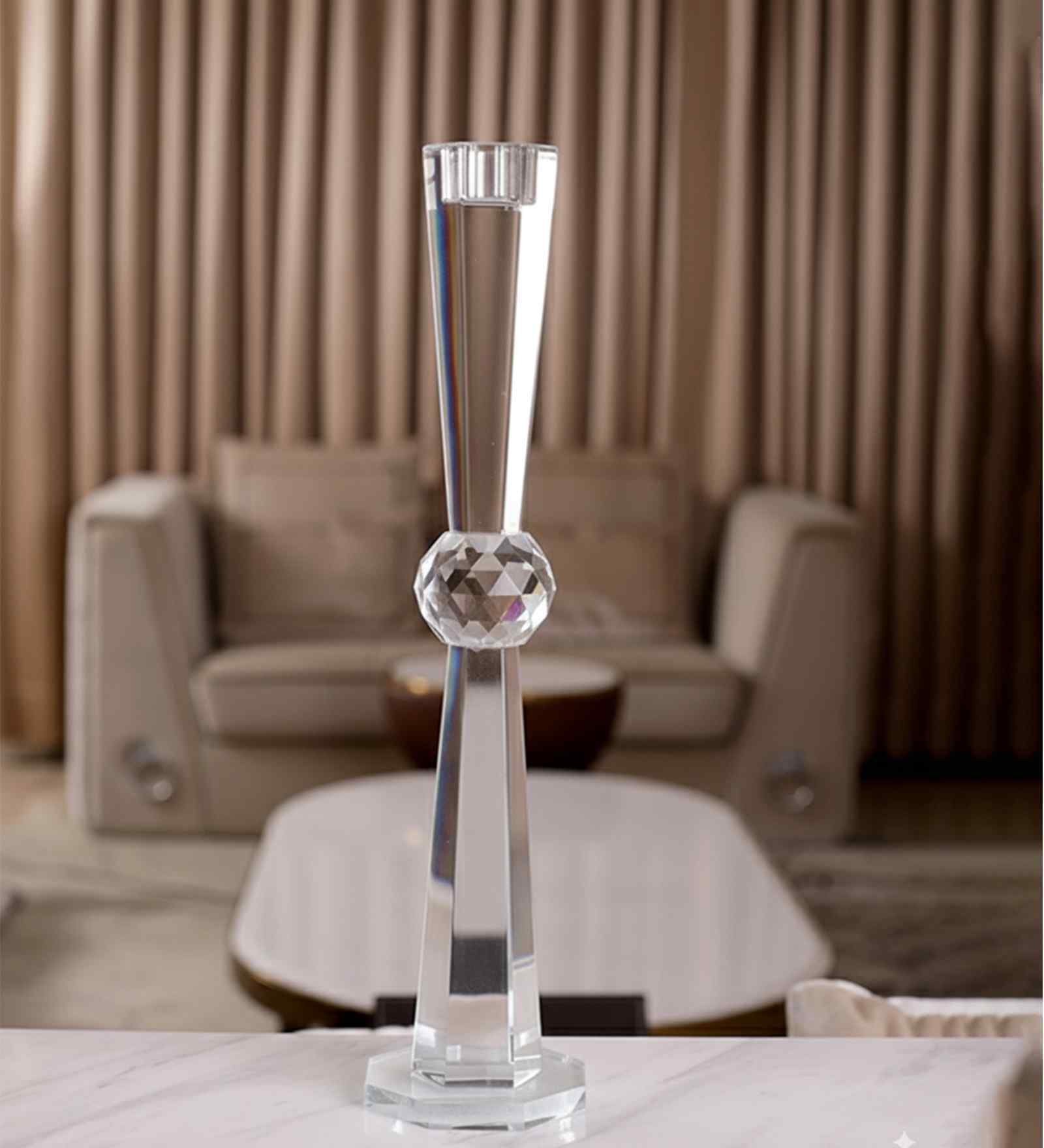 Buy Crystal Central Orb Transparent Candle Stand at 15% OFF by Aarvi ...