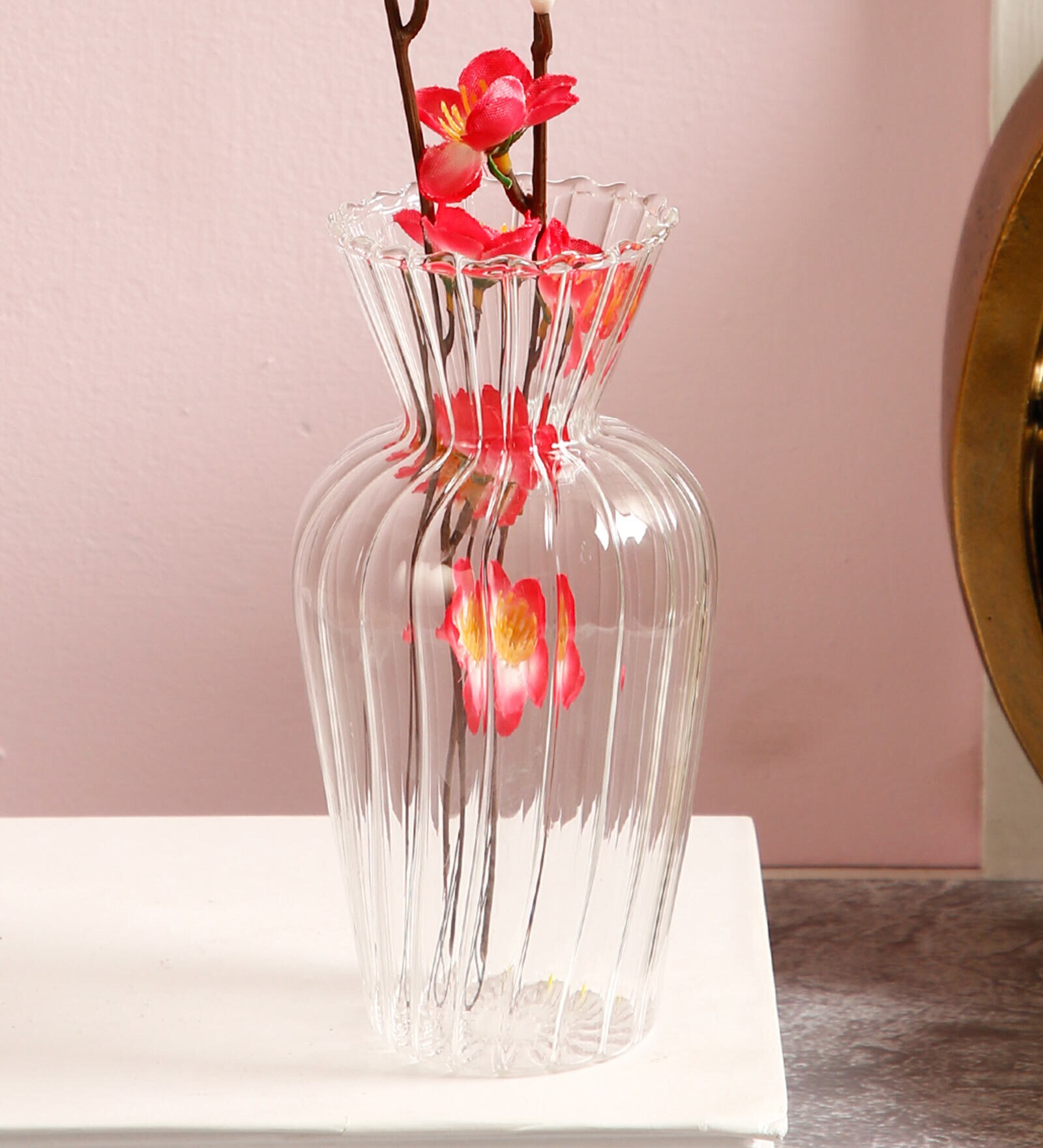 Buy Crystal Clear Glass Vase by TAYHAA at 43% OFF by Tayhaa | Pepperfry