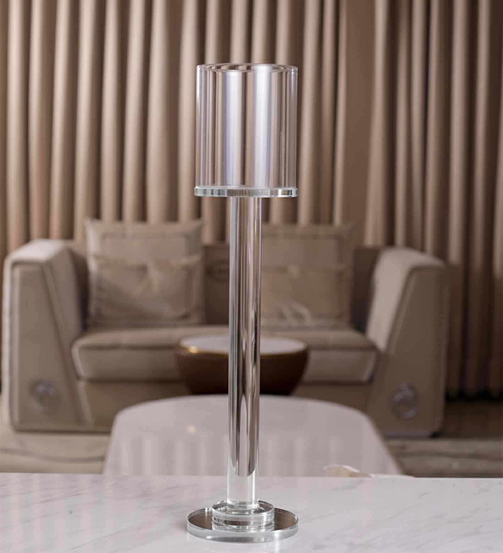 Buy Crystal Columnar Transparent Candle Stand at 15% OFF by Aarvi Decor ...