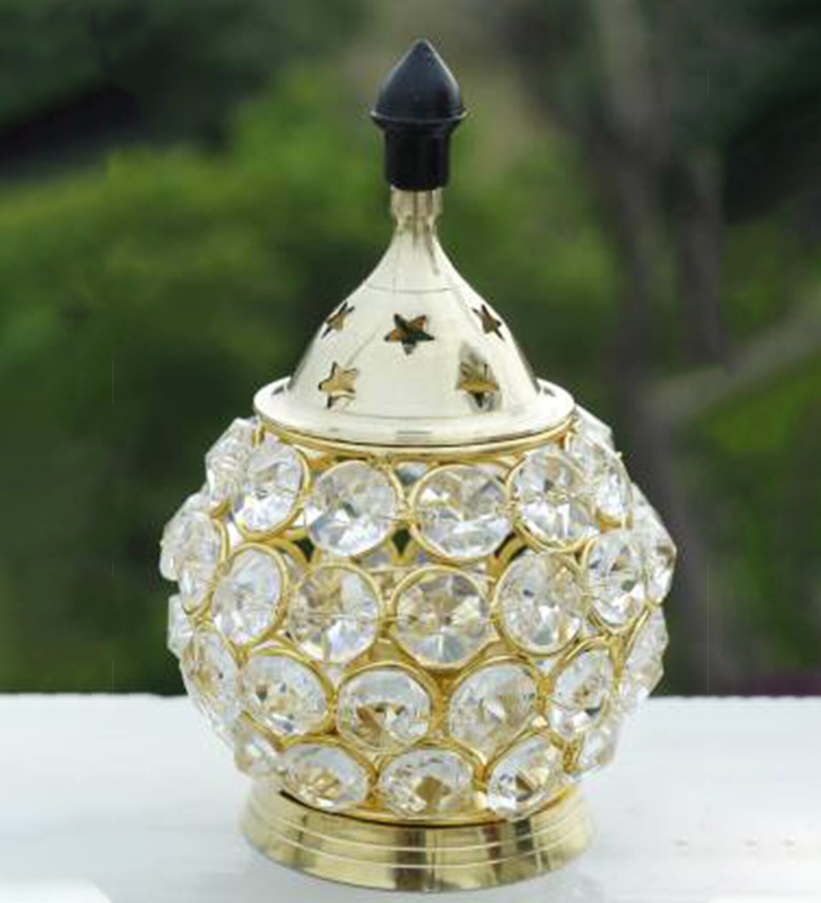 Buy Crystal Matki Medium Decorative Oil Puja Deep Akhand Diya by ...