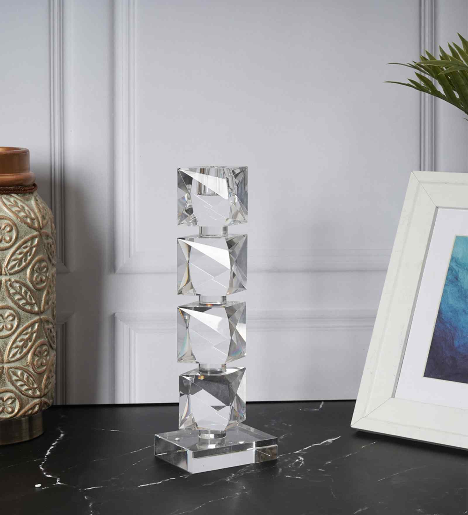 Buy Crystal Prismatic Glows Transparent Candle Stand at 15% OFF by ...