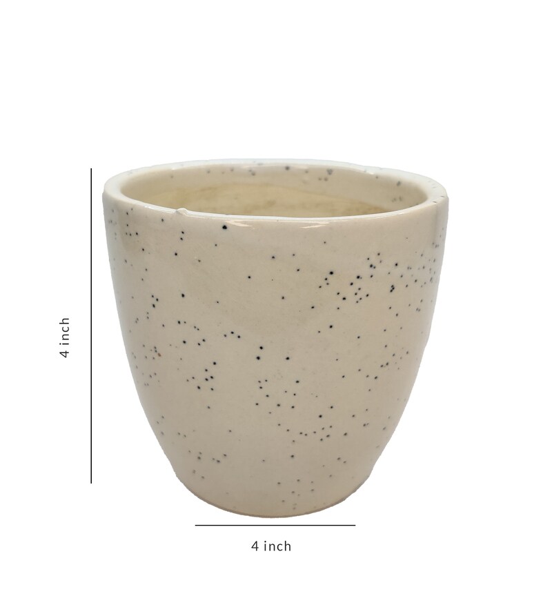 Buy Cream Ceramic Floor Planter By Gold Dust Online - Floor Planters ...