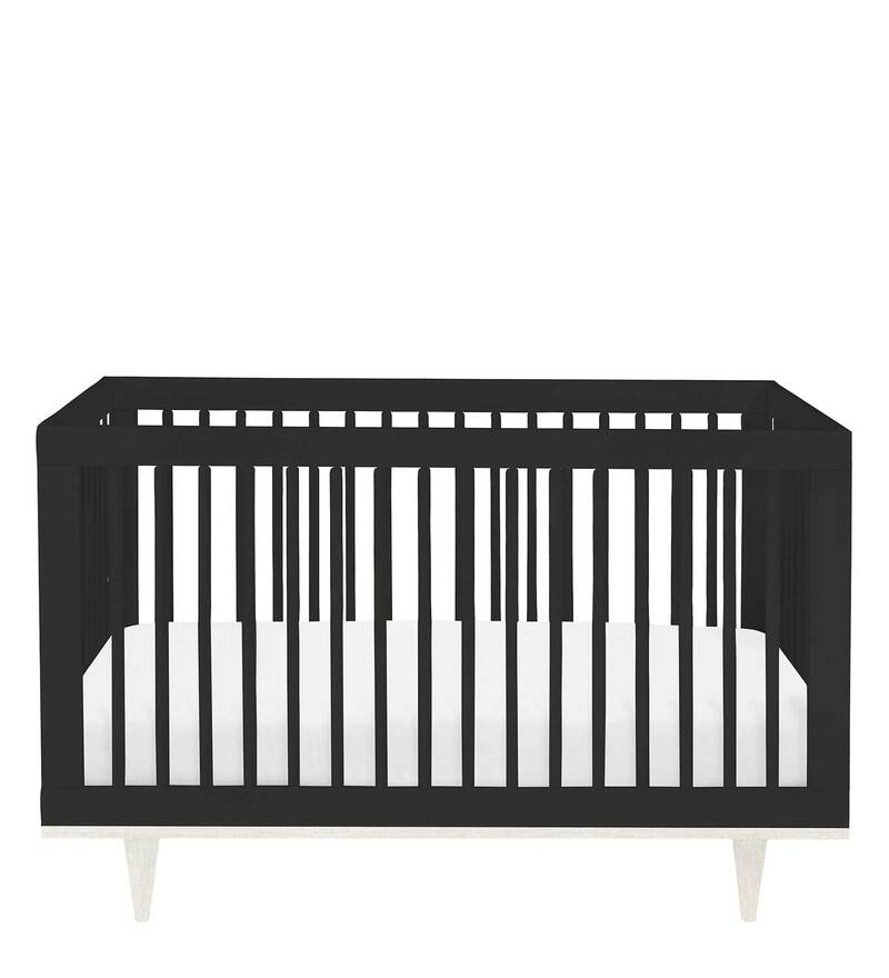 Buy Solid Wood Crib in Jet Black Colour with Convertible Bed Online ...