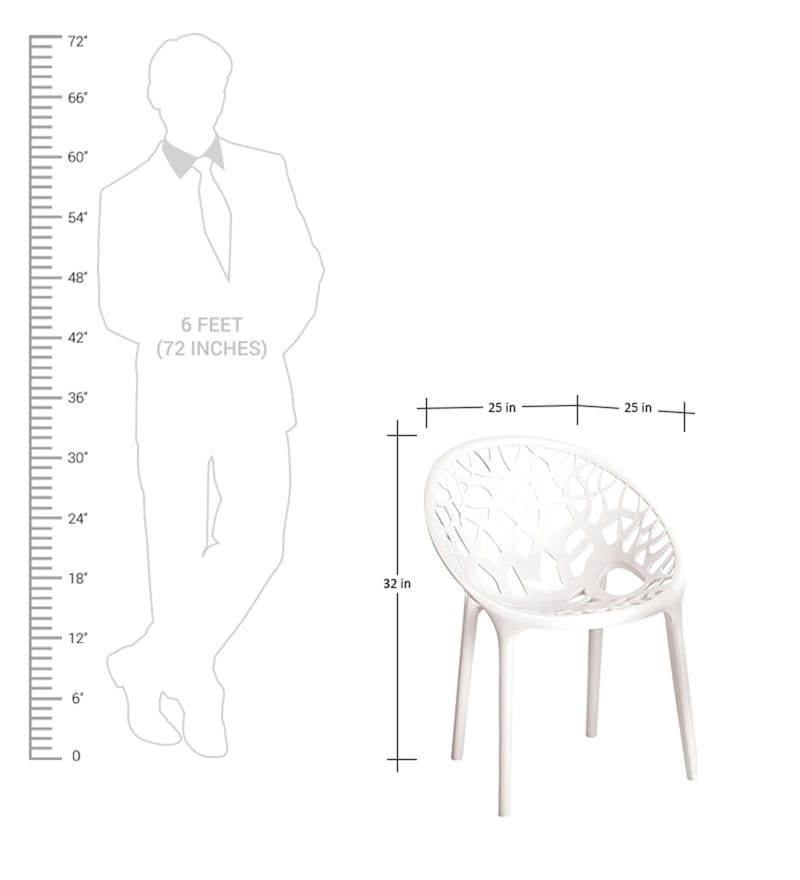 Buy Crystal Plastic Chair in Milky White Finish Online - Plastic Chairs ...