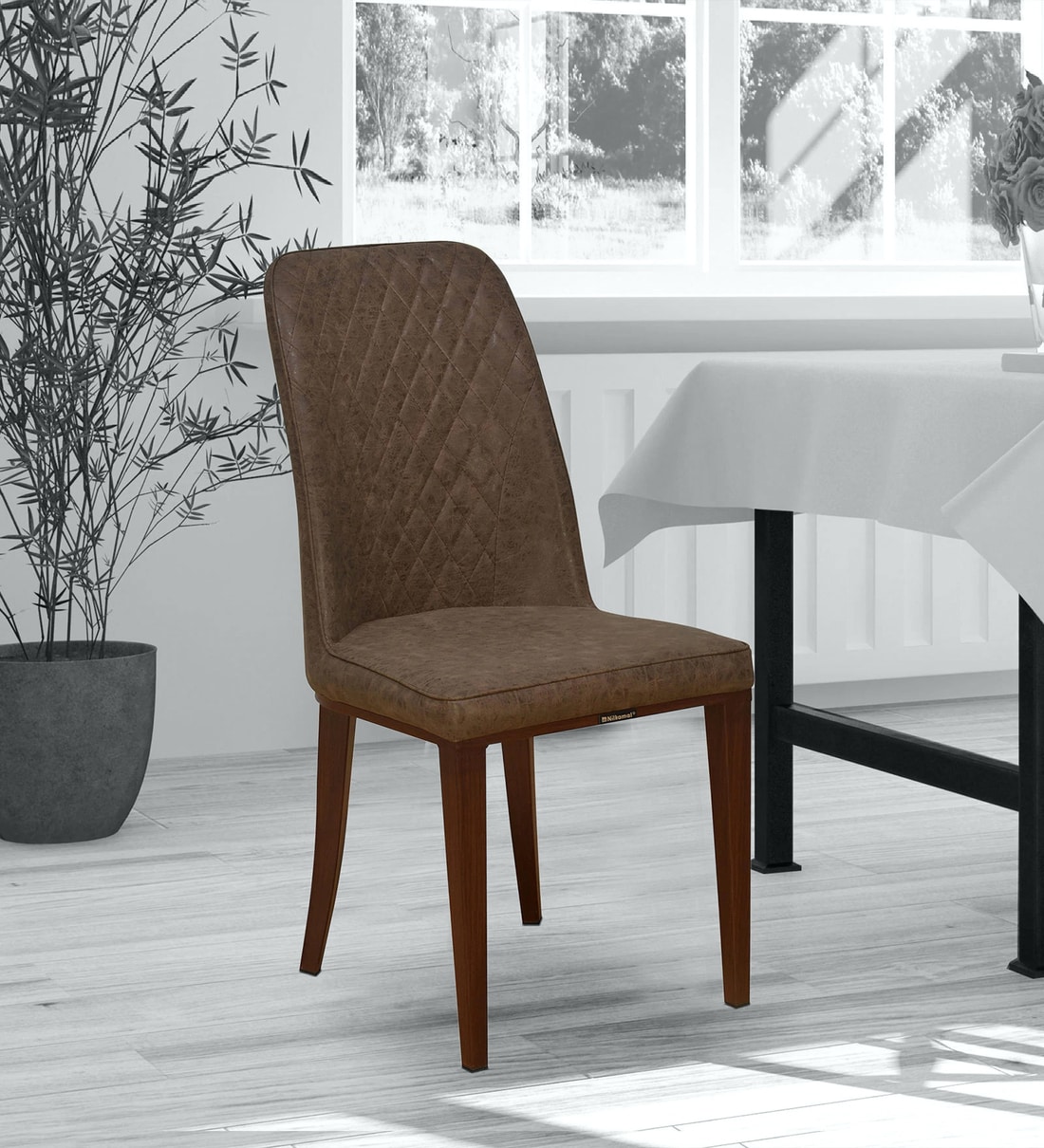 Buy Cucina Leatherette Dining Chair In Dark Brown Colour Online ...