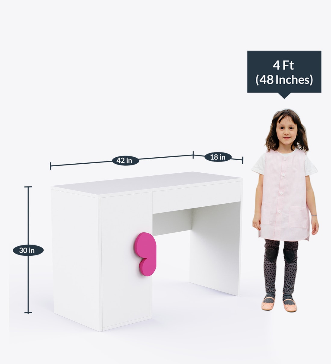 Buy Curious Koala Kids Study Table in Pink Colour by Ditto by Boingg ...