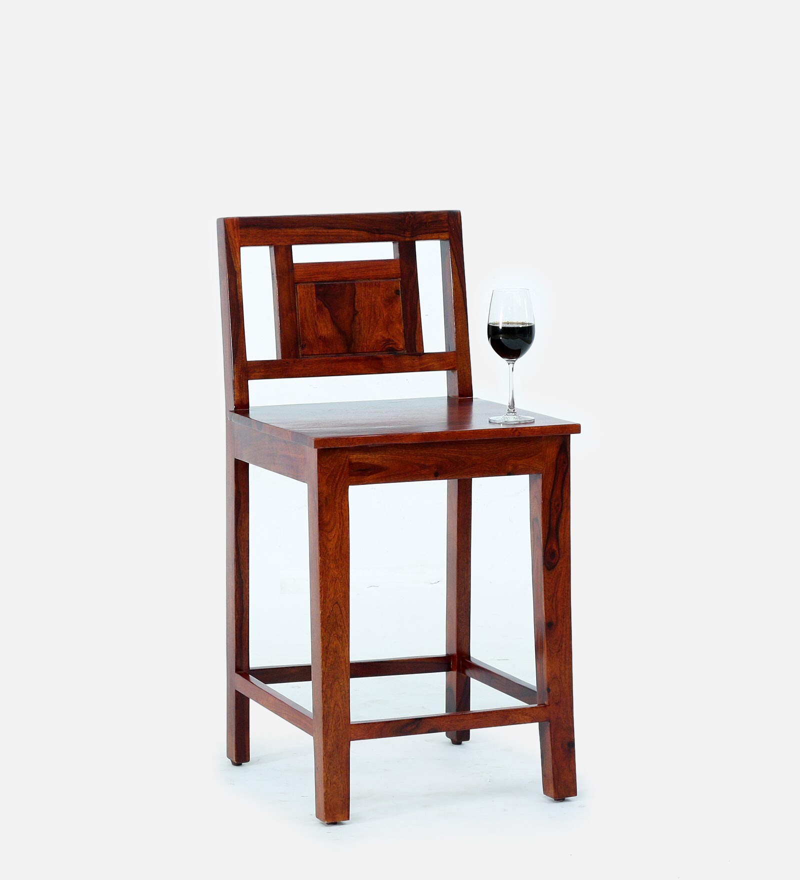 Buy Cubix Solid Wood Bar Stool In Honey Oak Finish at 11% OFF by ...