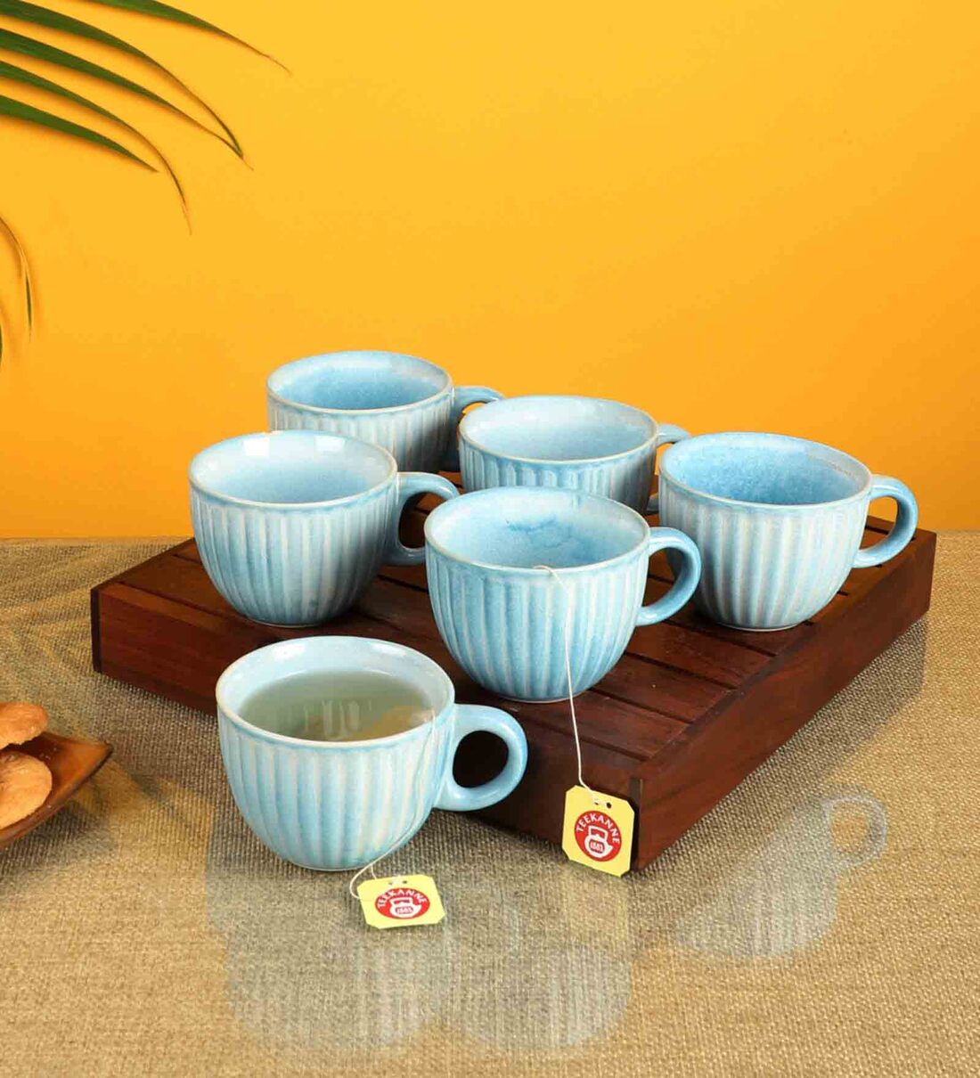 Buy Cyan 150ml Blue Ceramic (Set of 6) Tea Cup at 20% OFF by Aakriti ...
