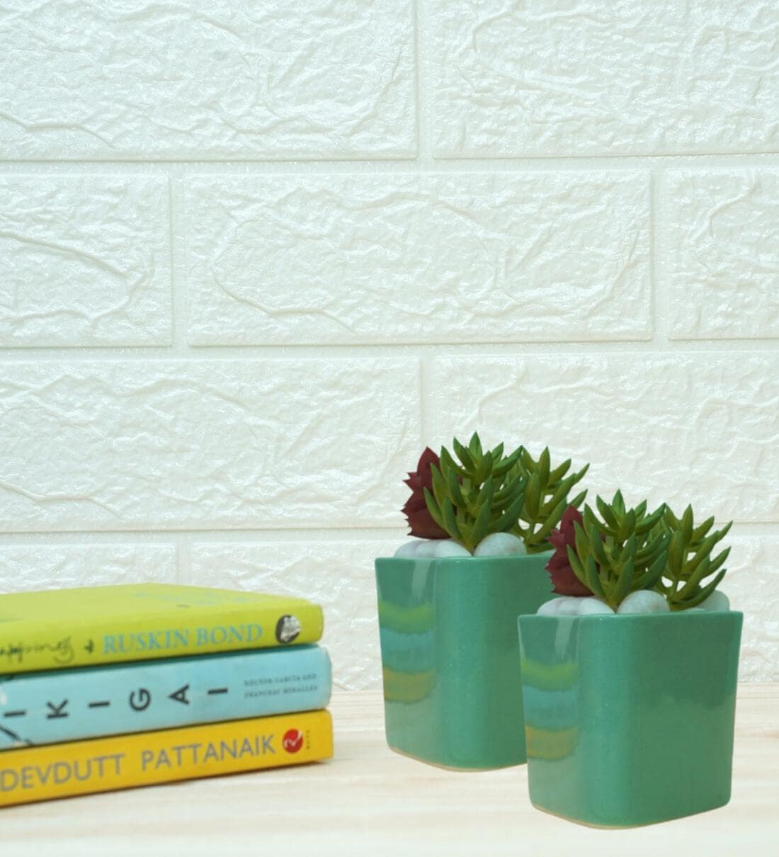 Buy Cyan Ceramic Desk Pot Set Of 2 By Gold Dust Online - Desk Pots ...