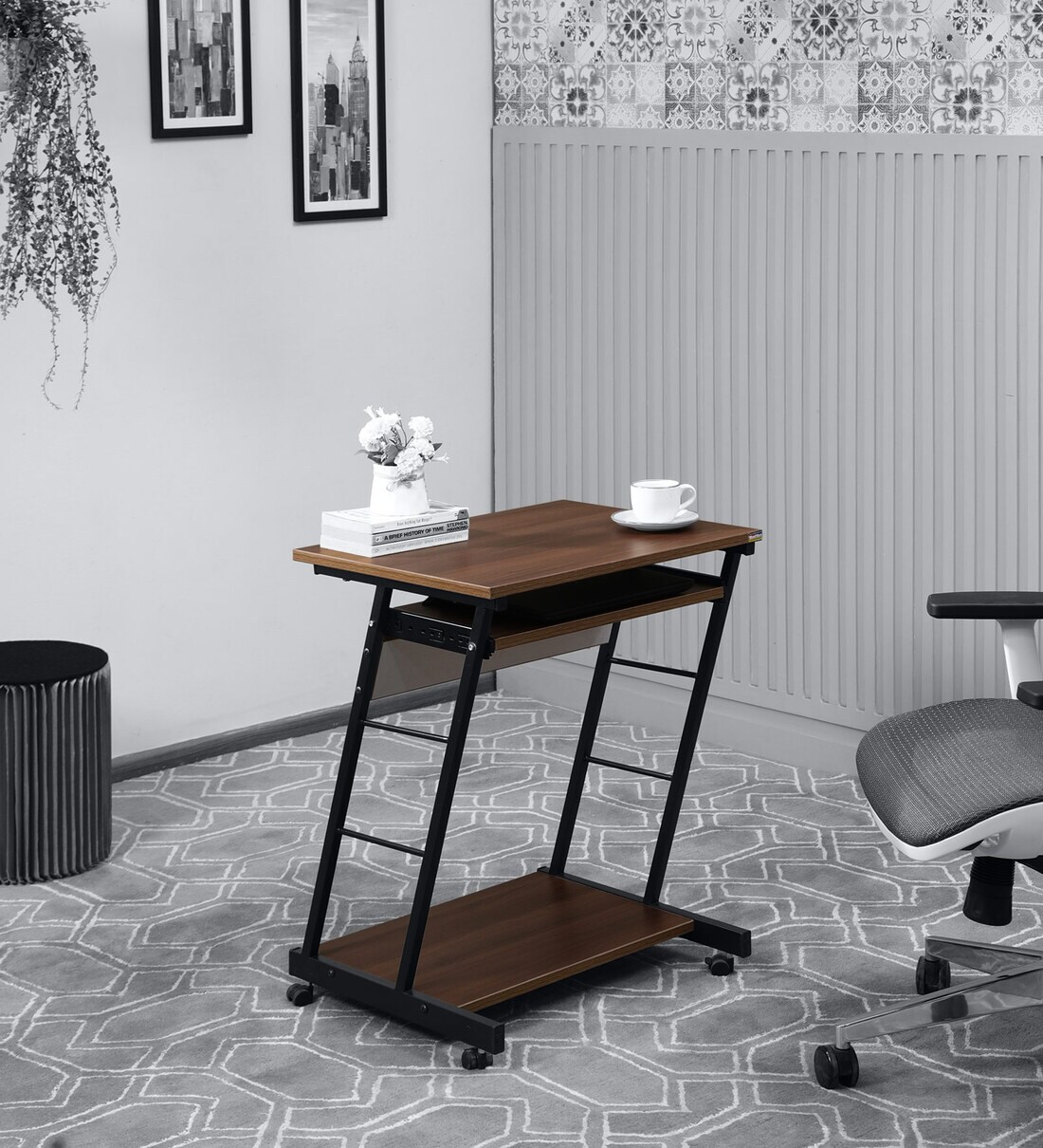 Buy Cypher Computer Table in Dark Acacia Finish Online - Computer ...