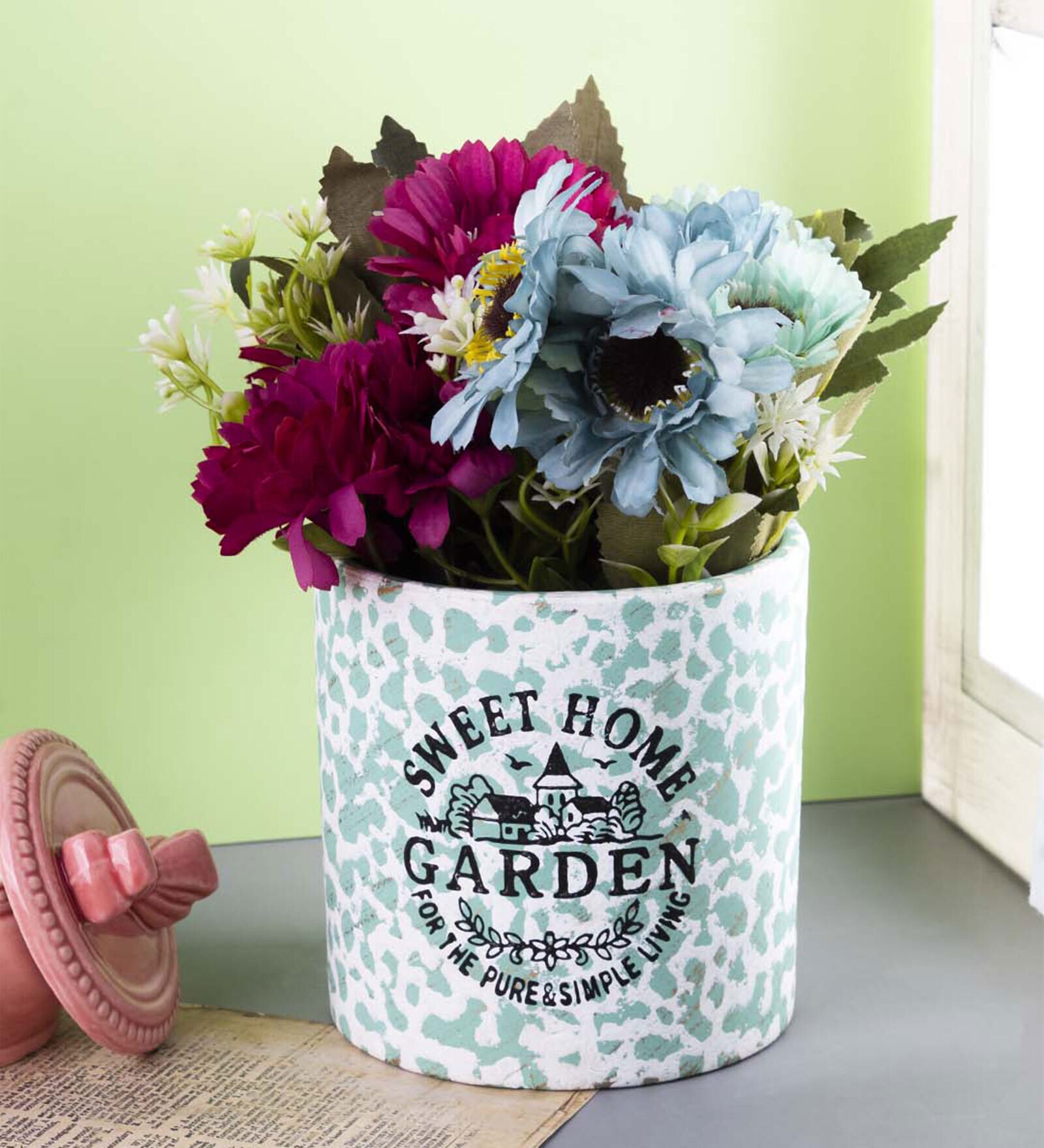 Buy Cyan Ceramic Table Planter at 46% OFF by Market 99 | Pepperfry