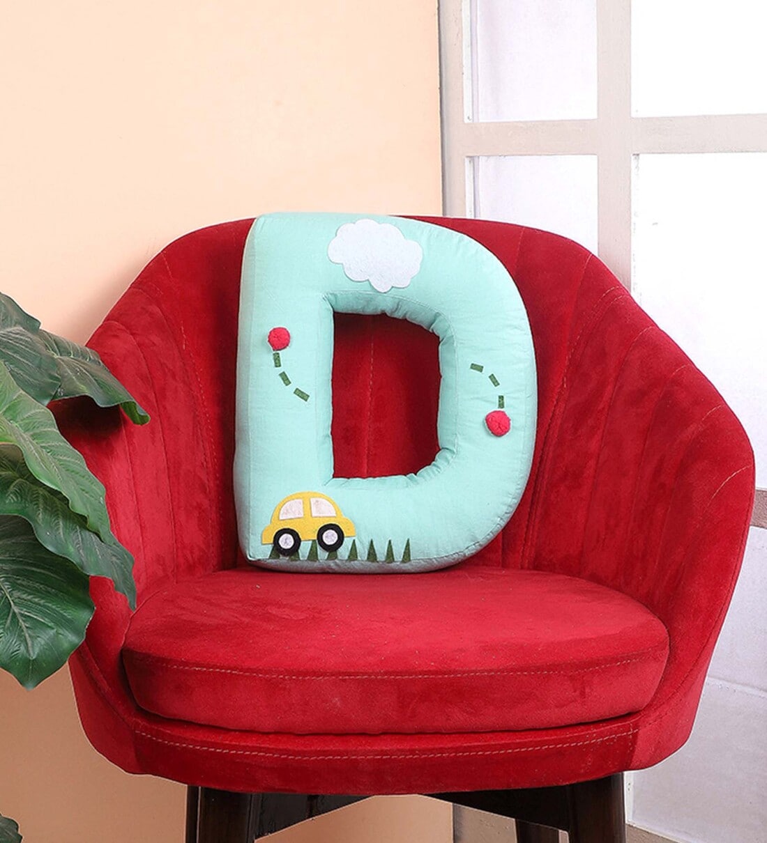 Buy Blue Cotton D Alphabet Shaped Pillow by My gift booth at 68% OFF by ...
