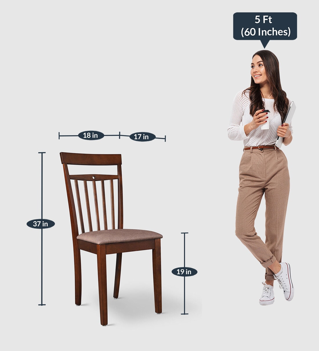 Buy Daisy Solid Wood 6 Seater Dining Set in Wenge Finish by HomeTown ...