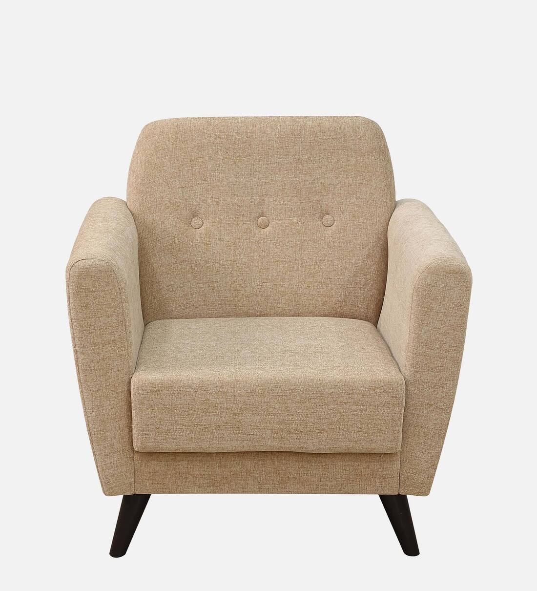 Buy Dallas Fabric 1 Seater Sofa in Beige Colour By Mintwud Online - Mid ...
