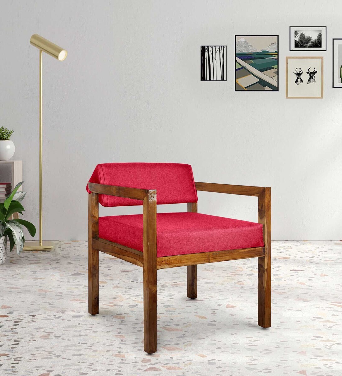 Buy Darlene Arm Chair In Red Colour at 22% OFF by Timberly | Pepperfry