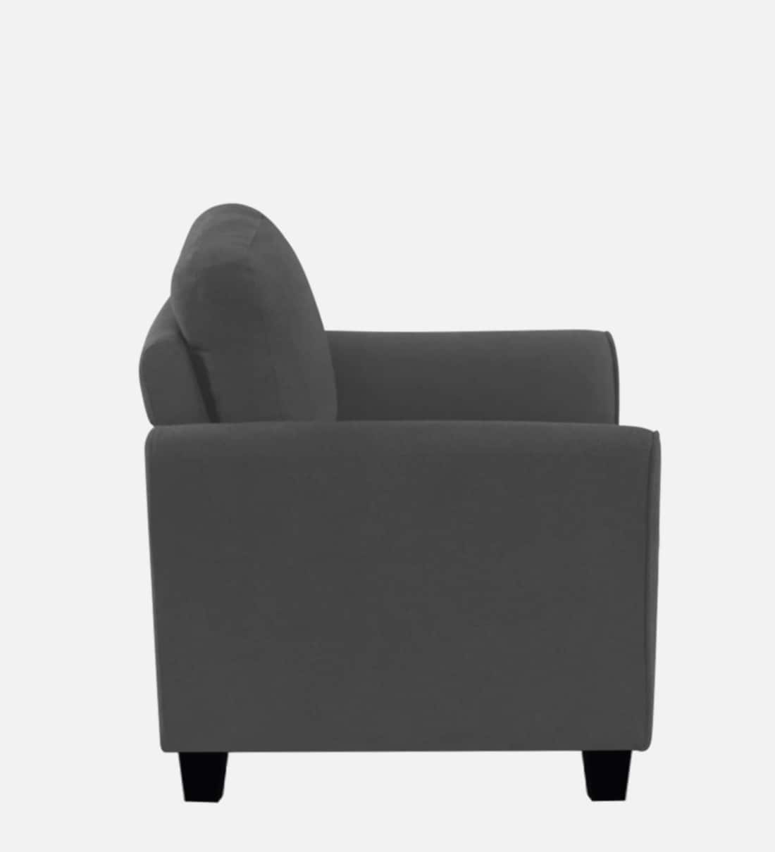 Buy Daroo Velvet 1 Seater Sofa in Davy Grey Colour Online - Lawson 1 ...