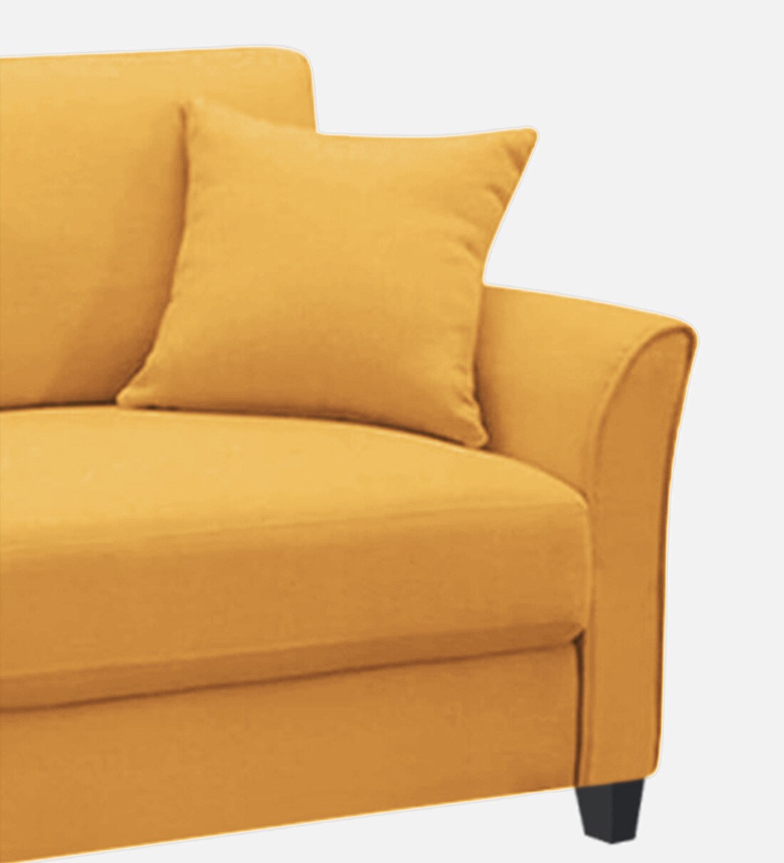 Buy Daroo Velvet 1 Seater Sofa in Turmeric Yellow Colour Online ...