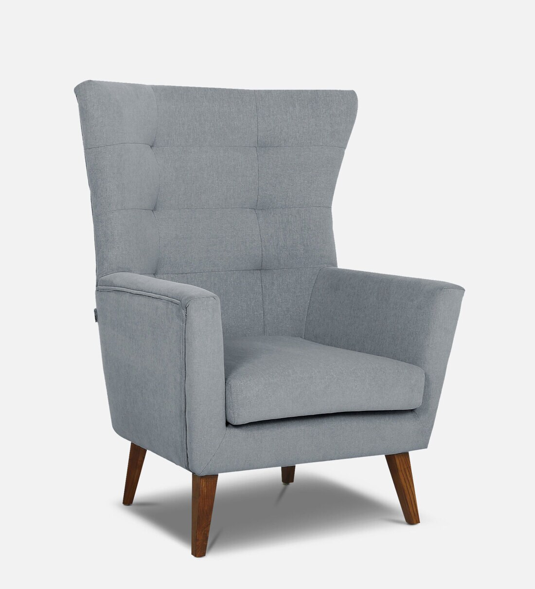 Buy Ario Fabric Wing Chair In Steel Grey Colour Online - Wing Chairs ...