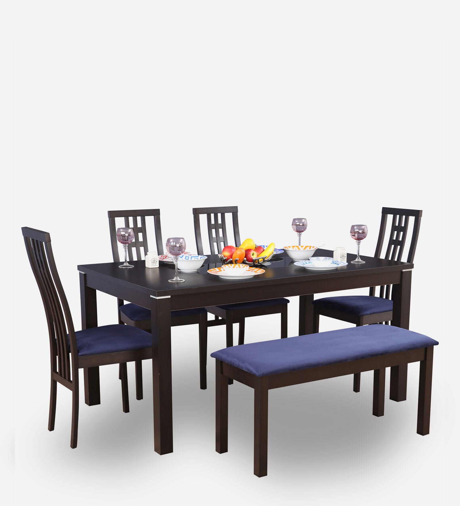 Buy Daiton Solid Wood 6 Seater Dining Set in Expresso Finish at 72% OFF by HomeTown | Pepperfry