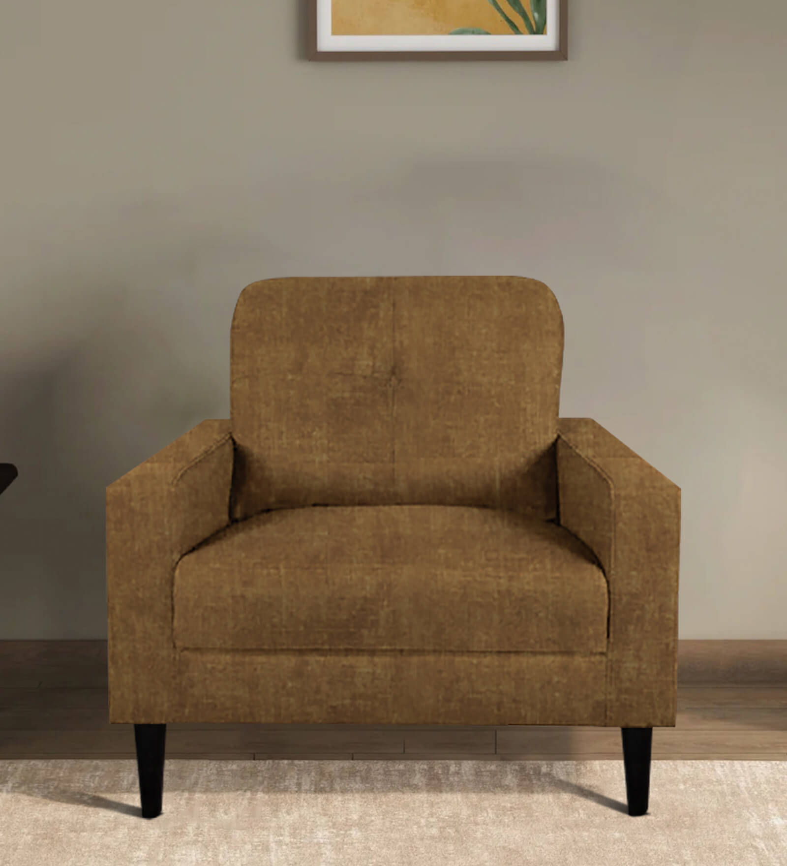 Buy Daman Fabric 1 Seater Sofa in Light Brown Colour at 42% OFF by ARRA ...