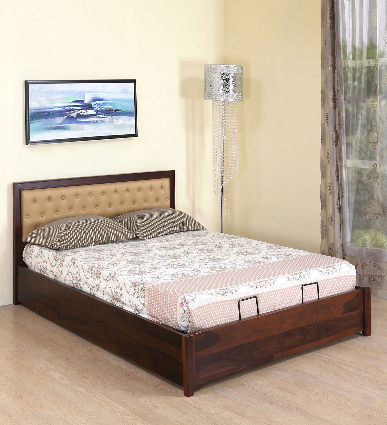 Buy Danbury King Bed with Hydraulic Storage in Wenge Finish by @home ...