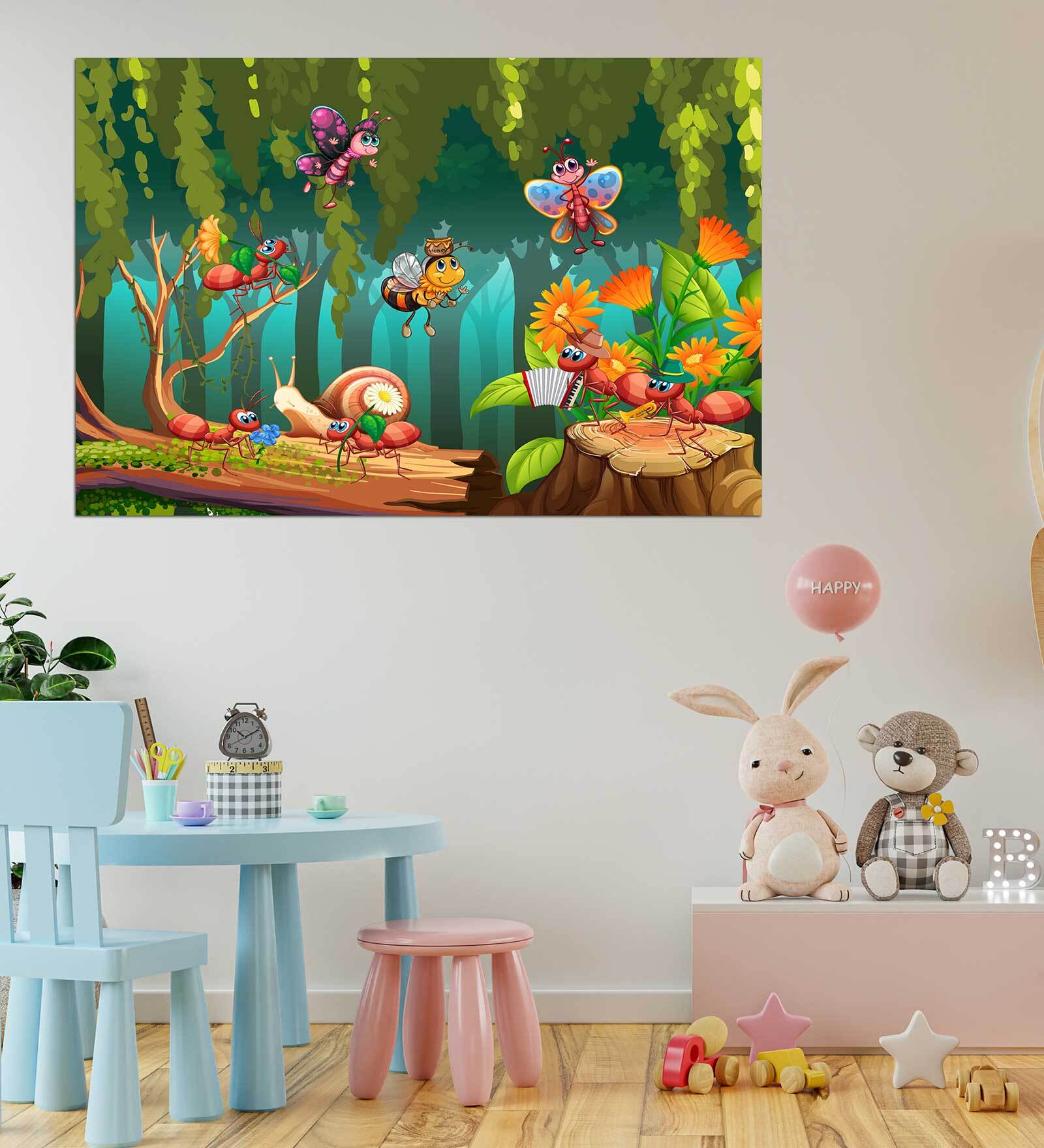 Buy Dancing Bugs Self Adhesive Wall Poster for Home Decor(Vinyl, 24 x ...