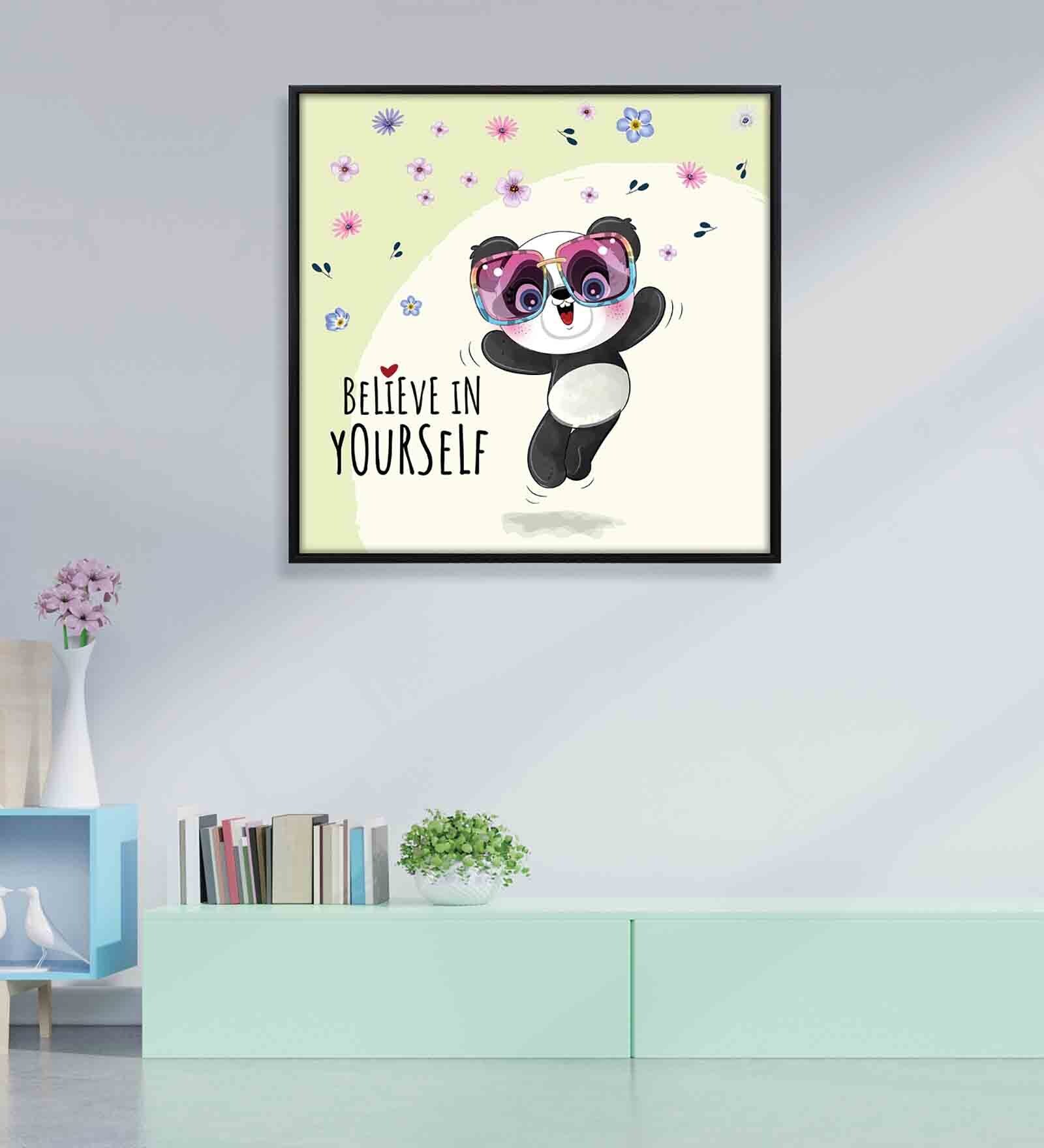 Buy Dancing Panda Multicolour Canvas Framed Wall Painting at 13% OFF by ...