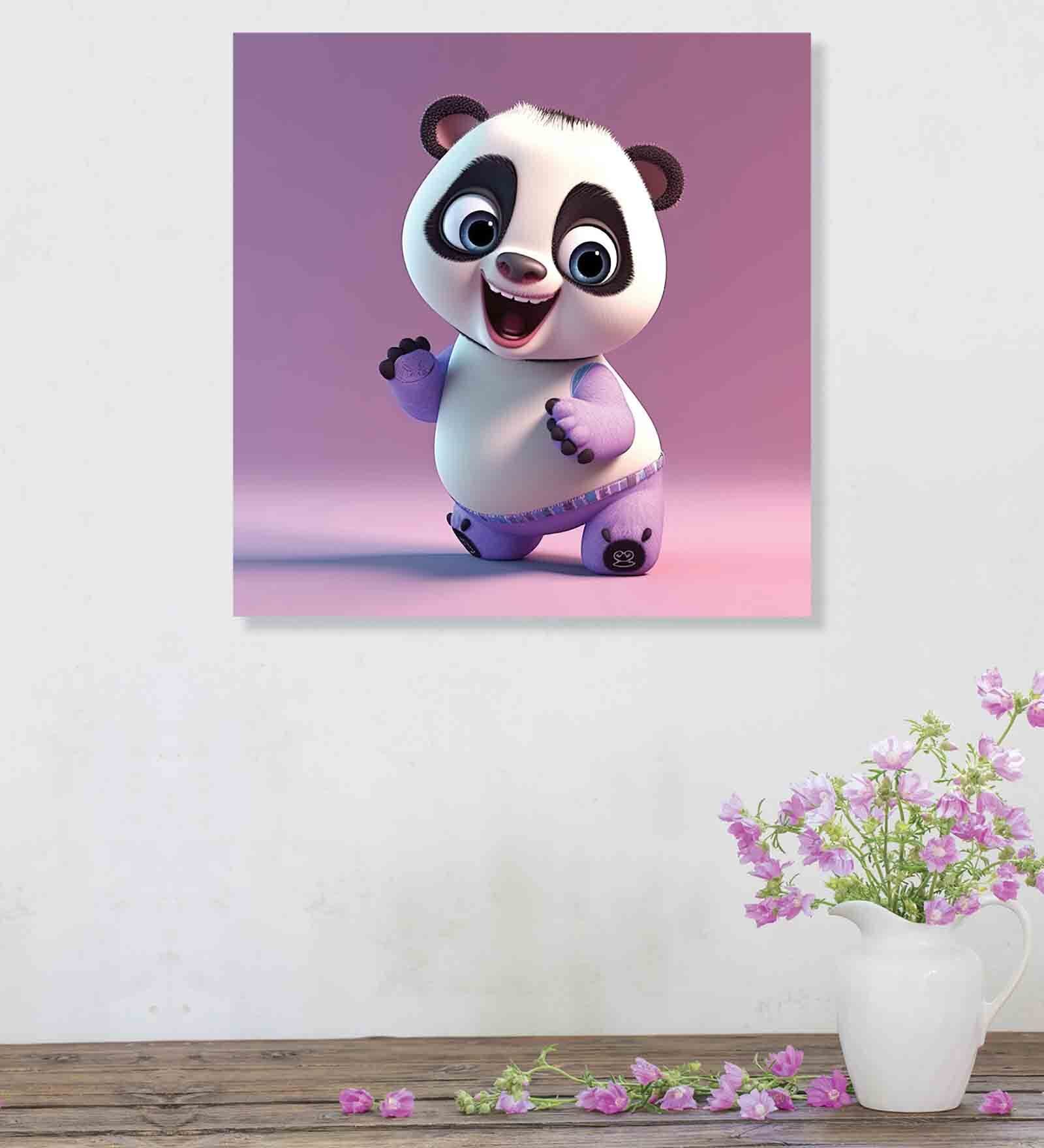 Buy Dancing Panda Multicolour Canvas Framed Wall Painting at 5% OFF by ...