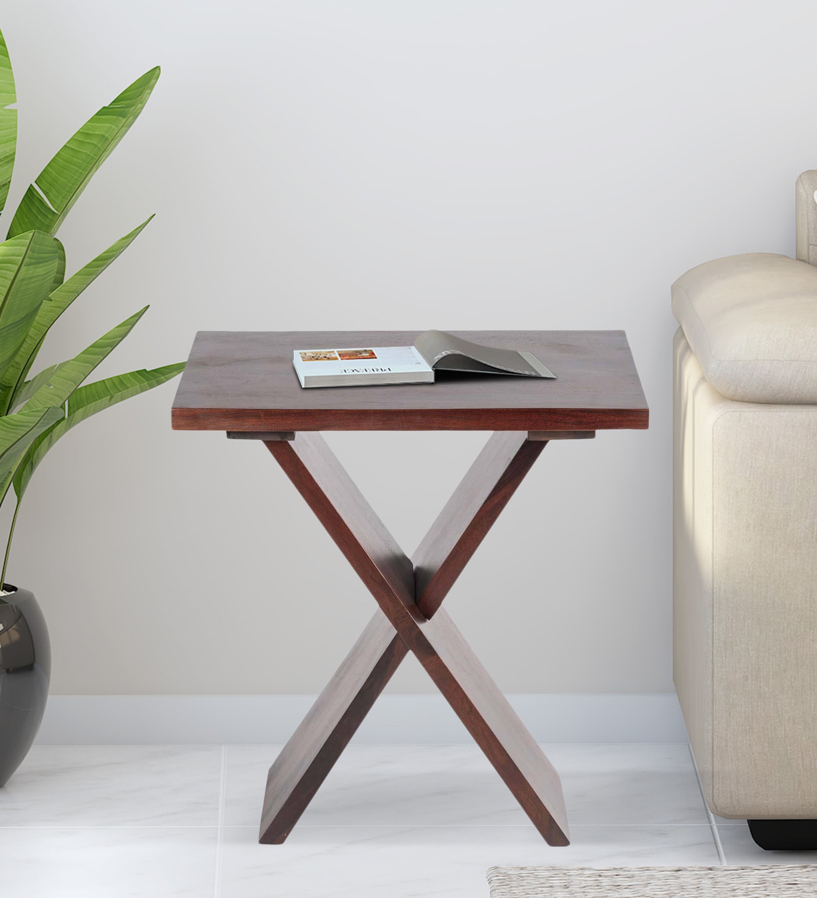 Buy Darcy Sheesham Wood End Table in Dark Walnut Finish by Ikiriya ...