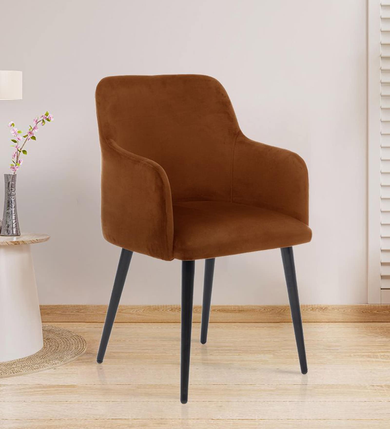 Buy Darcy Velvet Arm Chair In Velvet Amber Colour at 25% OFF by Wakefit ...