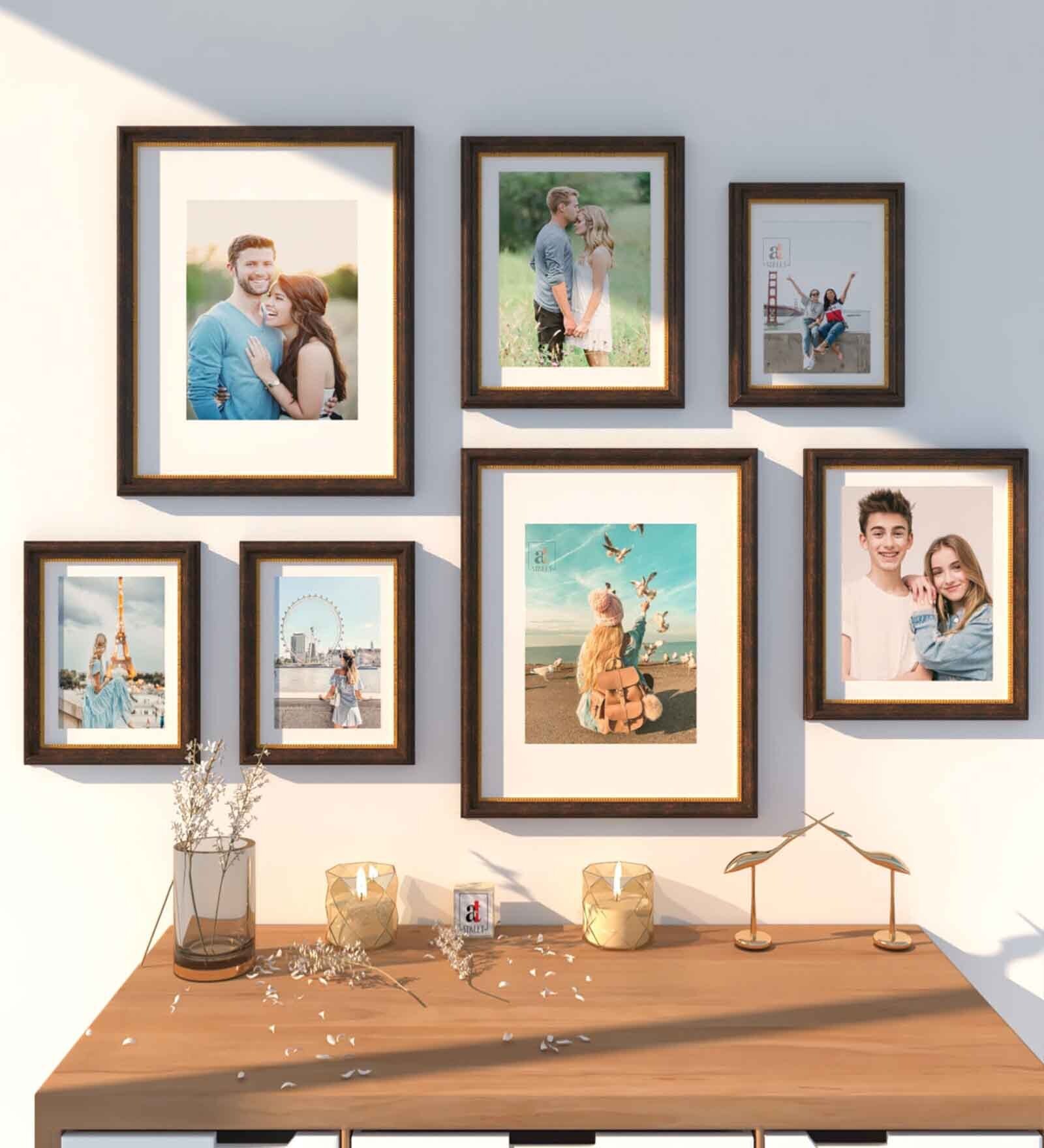 Buy Dark Venus Set Of 7 Brown Synthetic Wood Collage Photo Frames at 37 ...