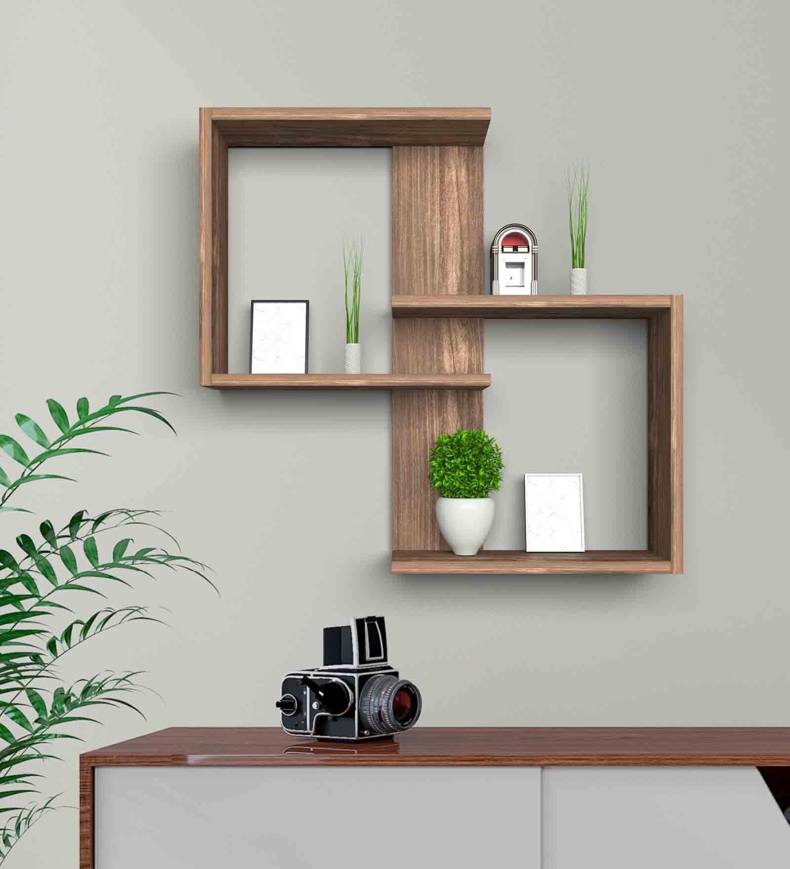 Buy Dark Oak Engineered Wood Wall Shelf at 43% OFF by Random | Pepperfry