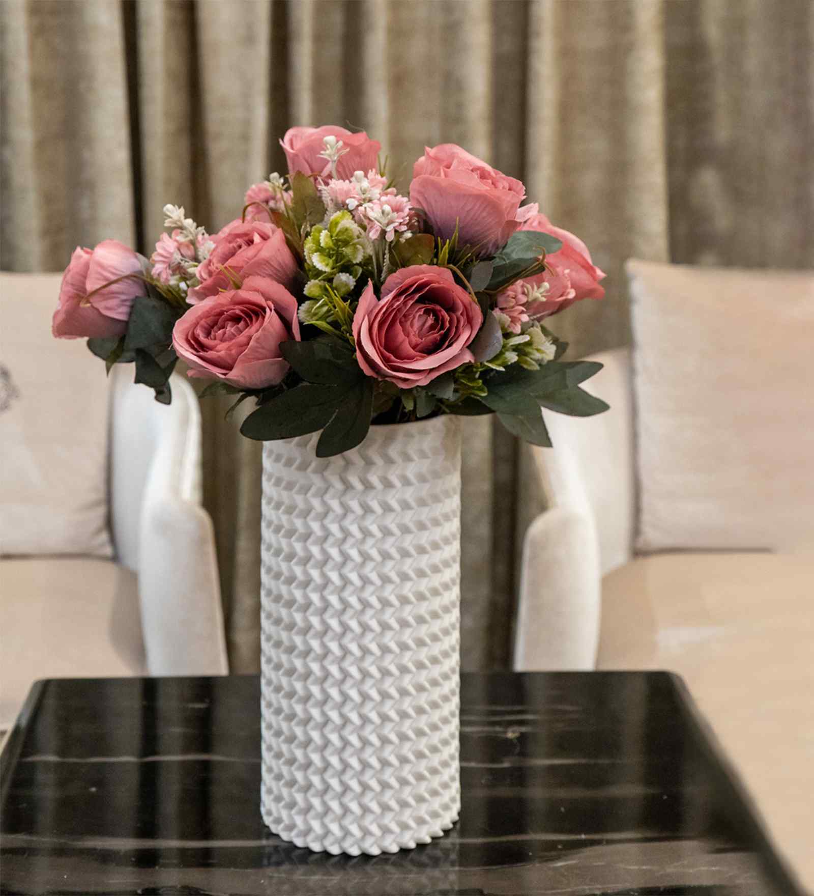 Buy Dark pink Silk Rose Silk Bunch Single Stem Flower at 20% OFF by ...