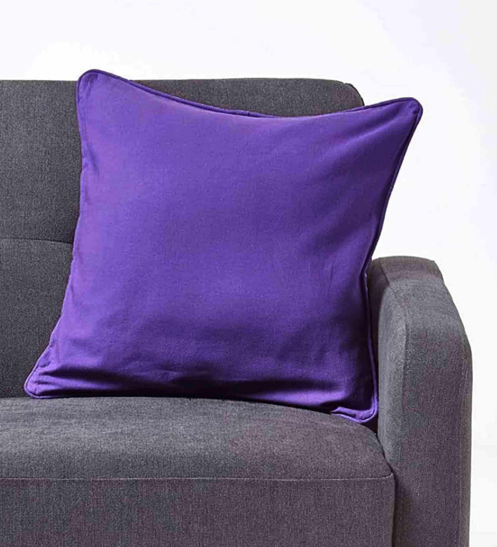Buy Dark Purple Cotton Solid 16x16 Inches Cushion Cover by Aurave at 19% OFF by Aurave | Pepperfry