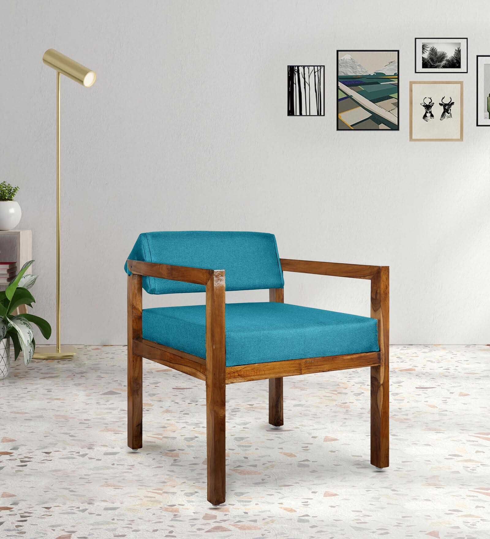 Buy Darlene Arm Chair In Blue Colour at 23% OFF by Timberly | Pepperfry