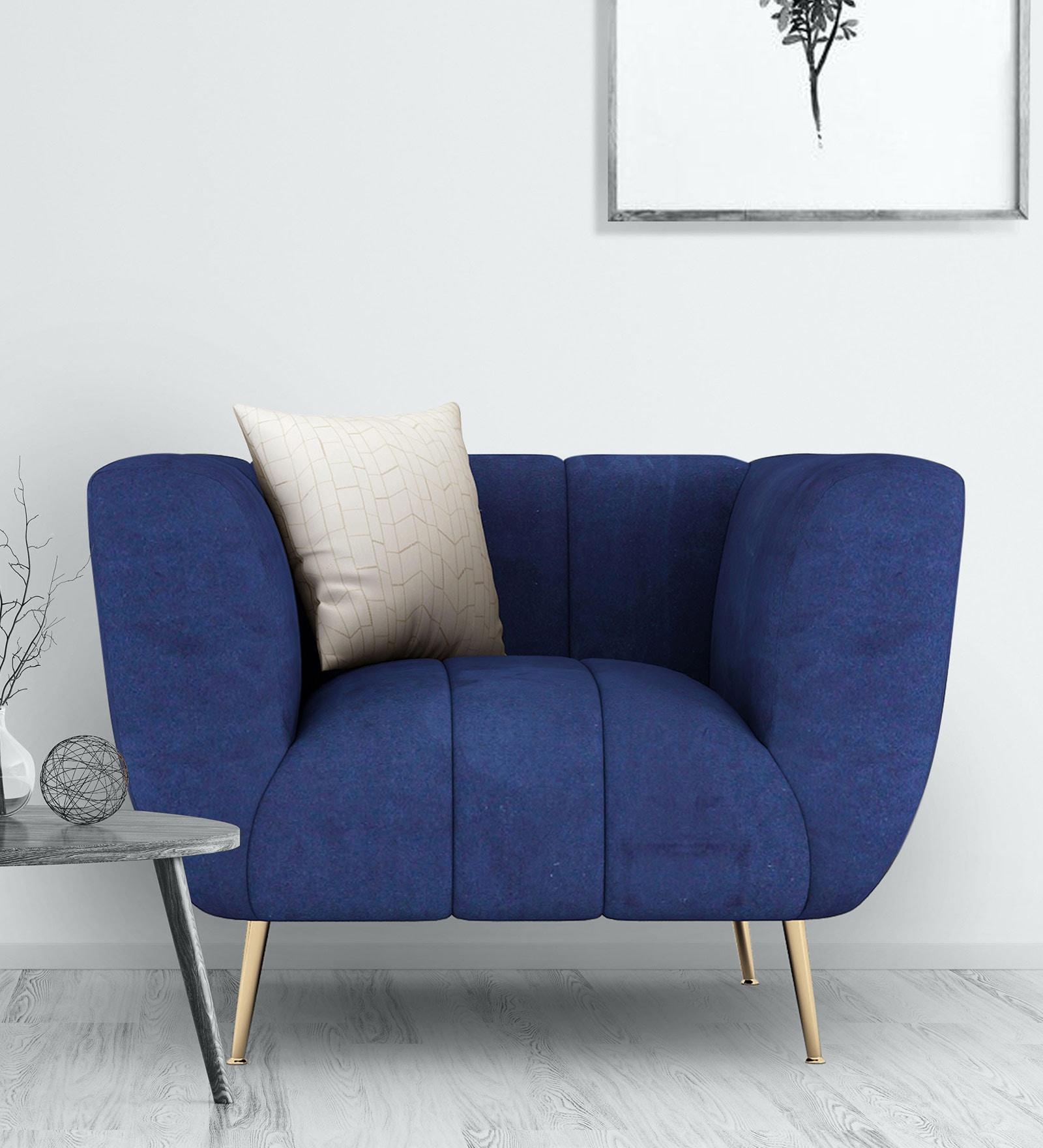 Buy Darwin 1 Seater Sofa in Blue Colour at 30% OFF by Urban Living ...