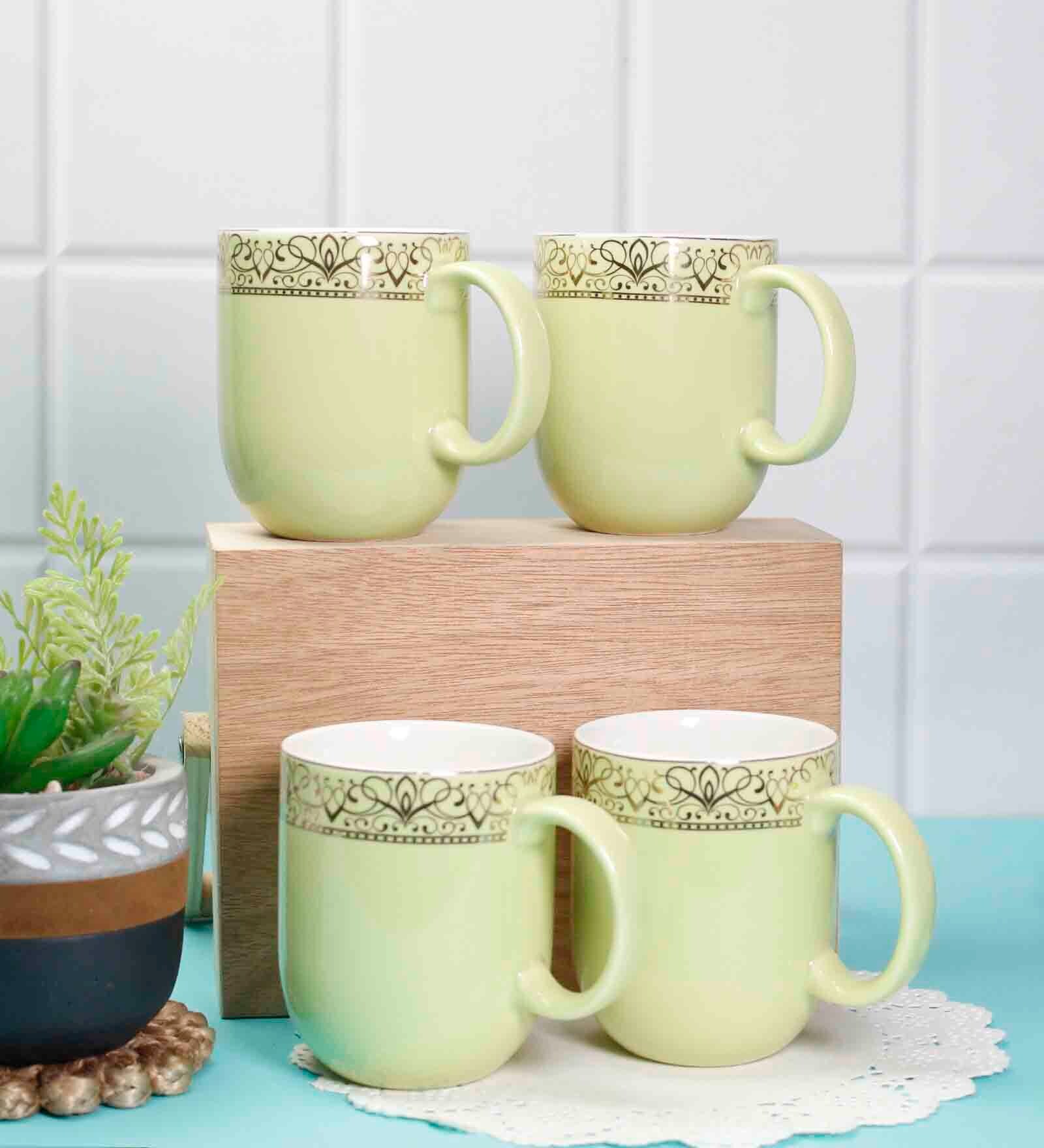 Buy Dazzle 300 ml Green Porcelain Coffee Mug (Set of 4) by Vola at 18% OFF by Vola | Pepperfry
