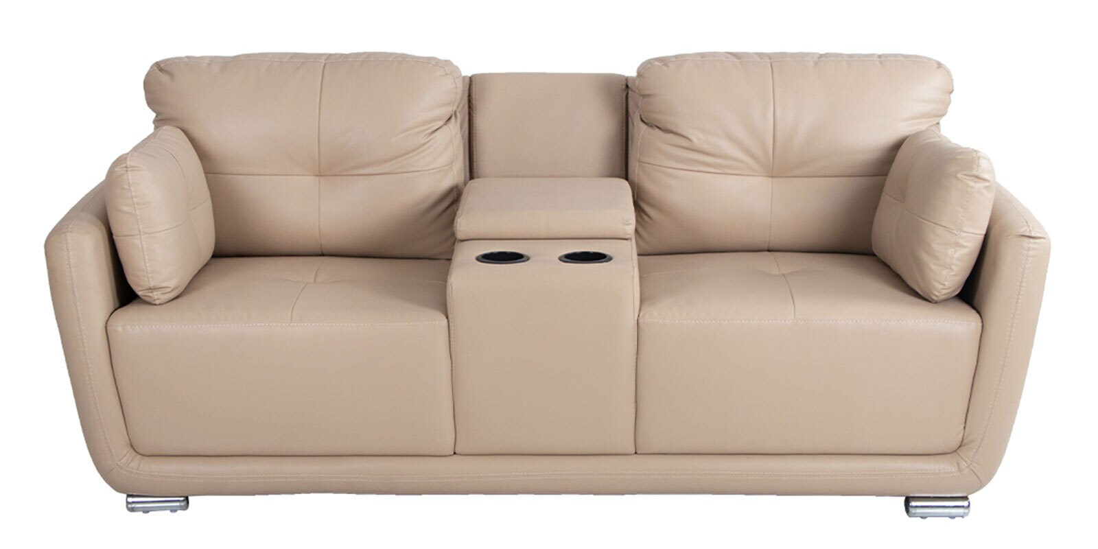Buy Davion Leatherette 2 Seater Sofa in Beige Colour at 61% OFF by Evok ...