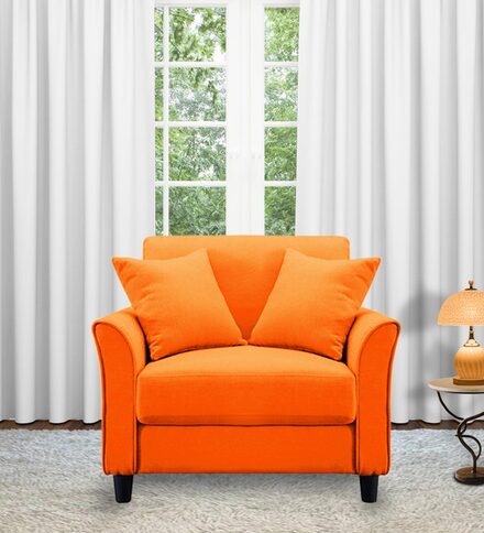 Buy Daroo Medo 1 Seater Sofa In Orange Colour By Febonic Online ...