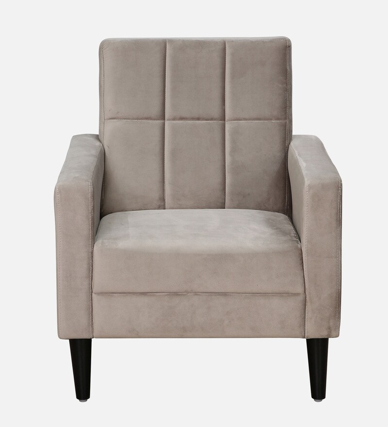 Buy Arcelia Fabric 1 Seater Sofa In Ash Grey Colour By Casacraft Online ...