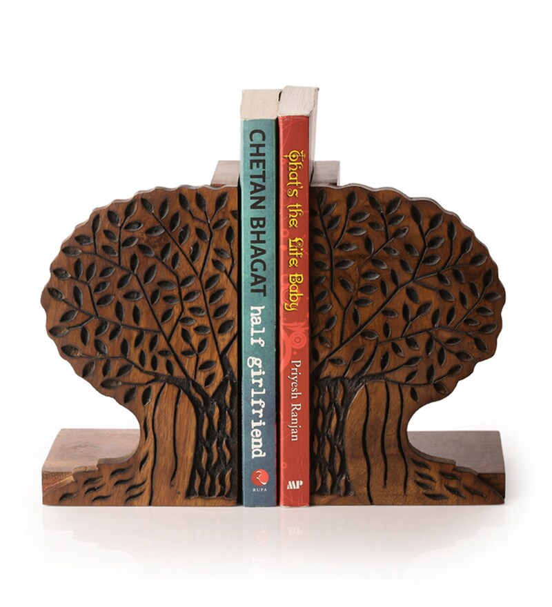 Buy Sheesham Wood Tree Of Life Bookend Online - Bookends - Table ...