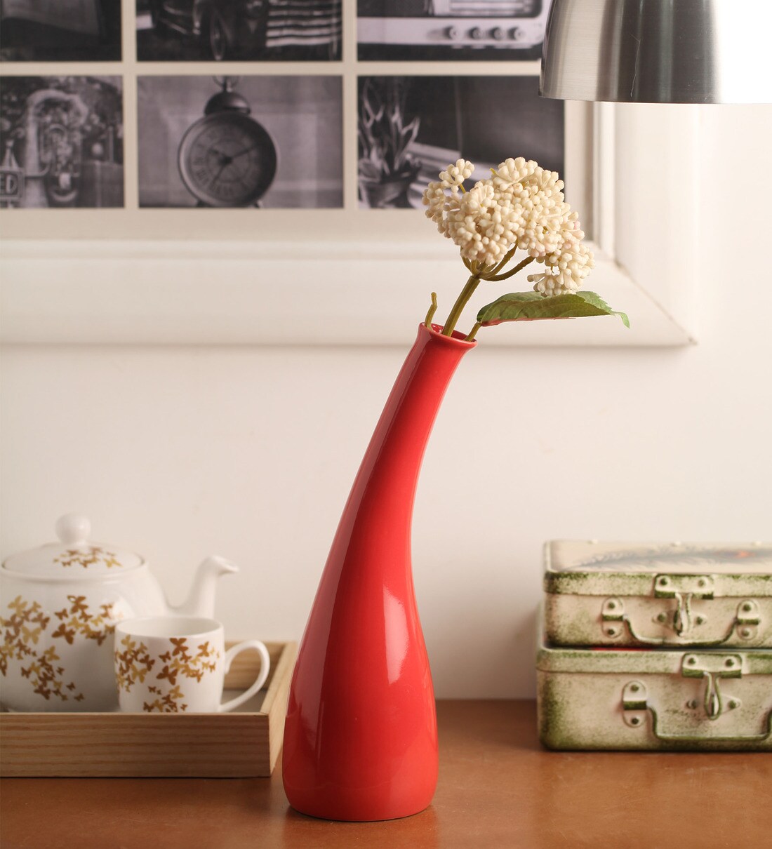 Buy Red Ceramic Rebecca Vase at 10% OFF by Gaia | Pepperfry