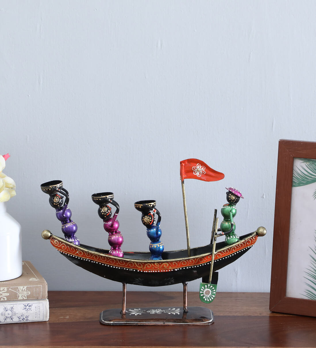 Buy Decorative Boat Multicolour Metal Table Tea Light Holder at 14% OFF ...