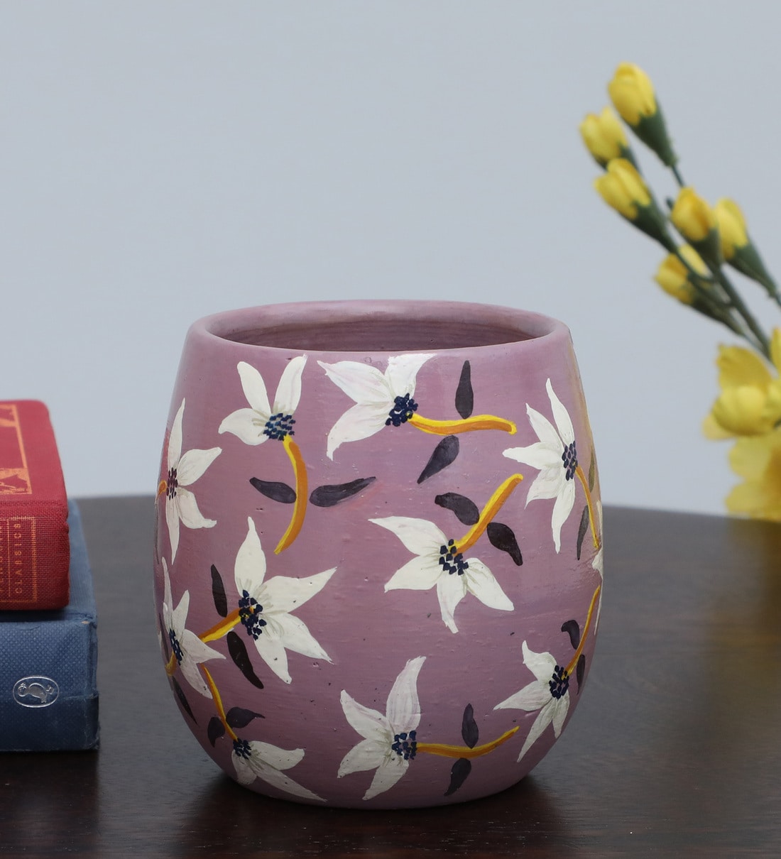Buy Decorative Floral Red Terracotta Set Of 2 Desk Pot at 8% OFF by SKY ...