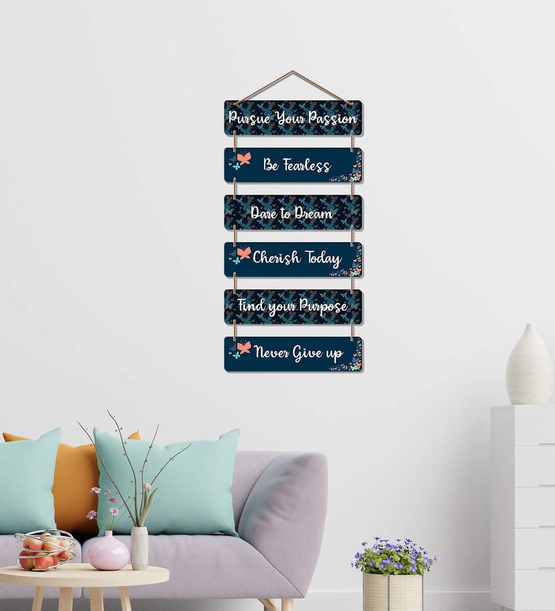 Buy Decorative Multicolour Engineered Wood Wall Hanging Quotes at 13% ...