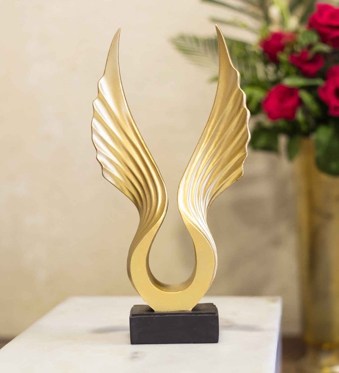 Buy Decorative Wings Statue 15CM Golden Polyresin Showpieces at 43% OFF ...