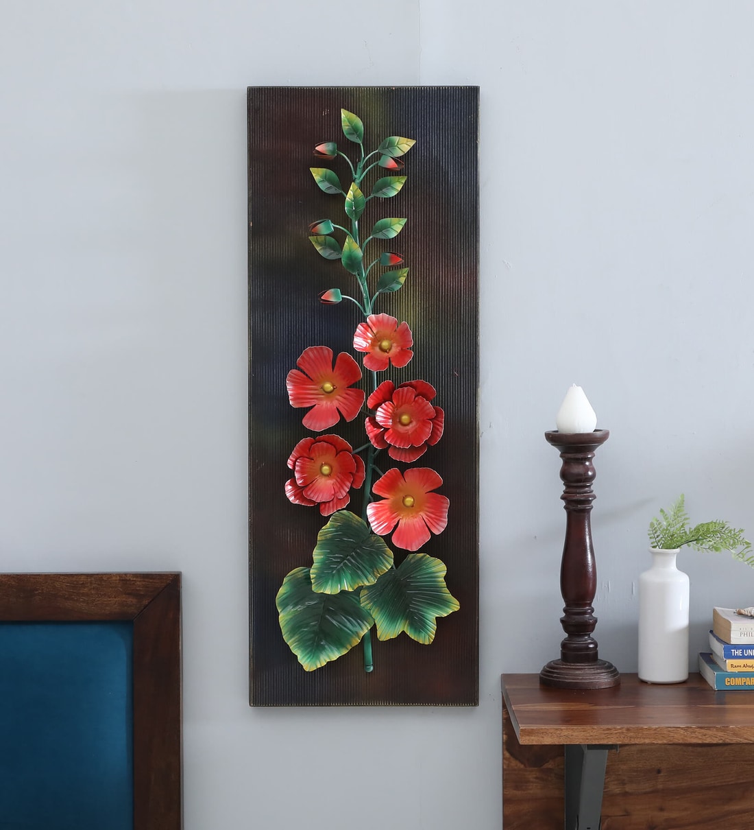 Buy Decorative Wooden Flower Multicolour Metal Wall Art By Decorum at ...